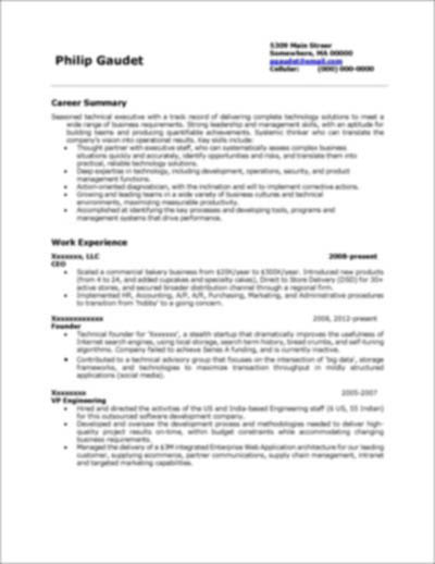 CTO Resume Example - Distinctive Career Services CTO Resume Example - Distinctive Career Services